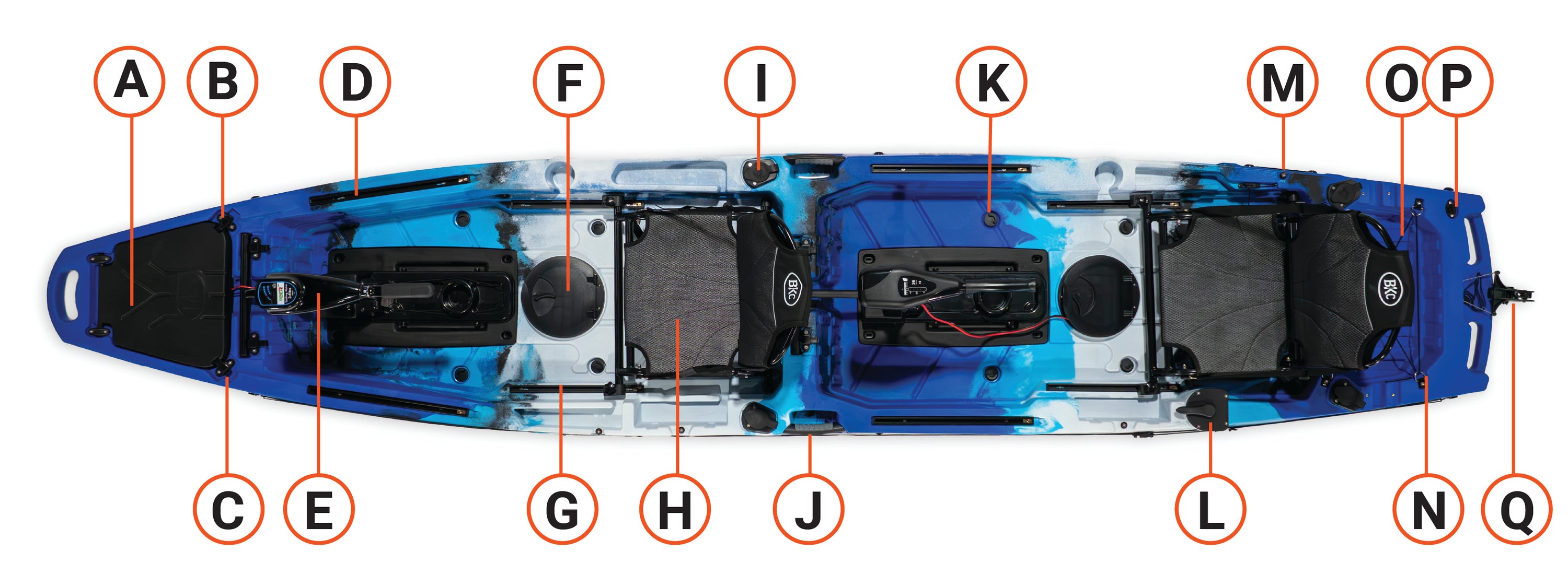 BKC PK14 Angler Tandem Kayak Motorized w/ Trolling Motor – Brooklyn ...