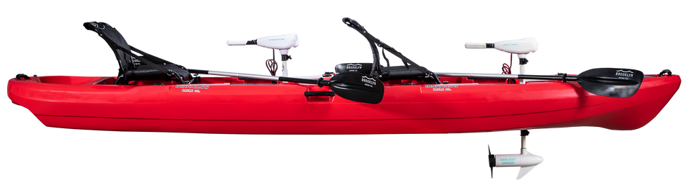 BKC PK14 Angler Tandem Kayak Motorized w/ Trolling Motor